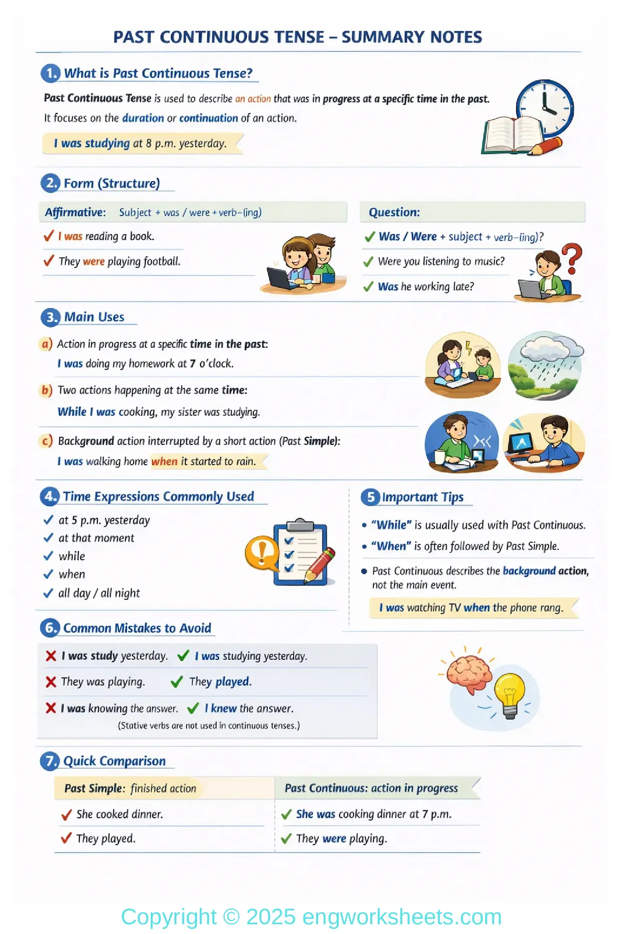 Past Continuous Tense Worksheet and Grammar Practice - Image Worksheets ...