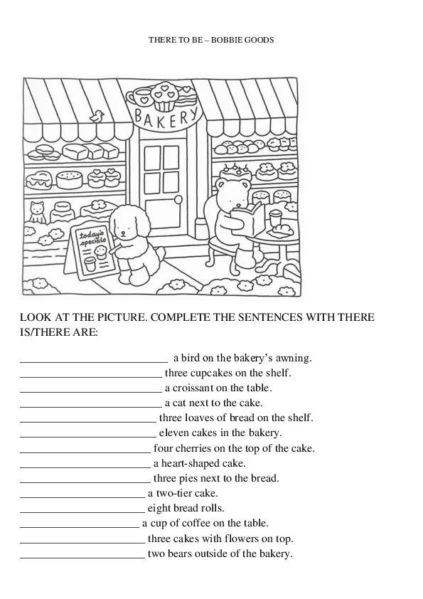 There Is / There Are Worksheet with Pictures – A1 ESL Grammar - Image ...