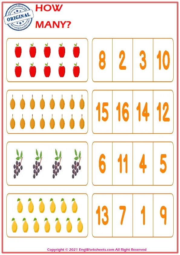 Let's Learn To Count - Math Worksheet - Image Worksheets | EngWorksheets