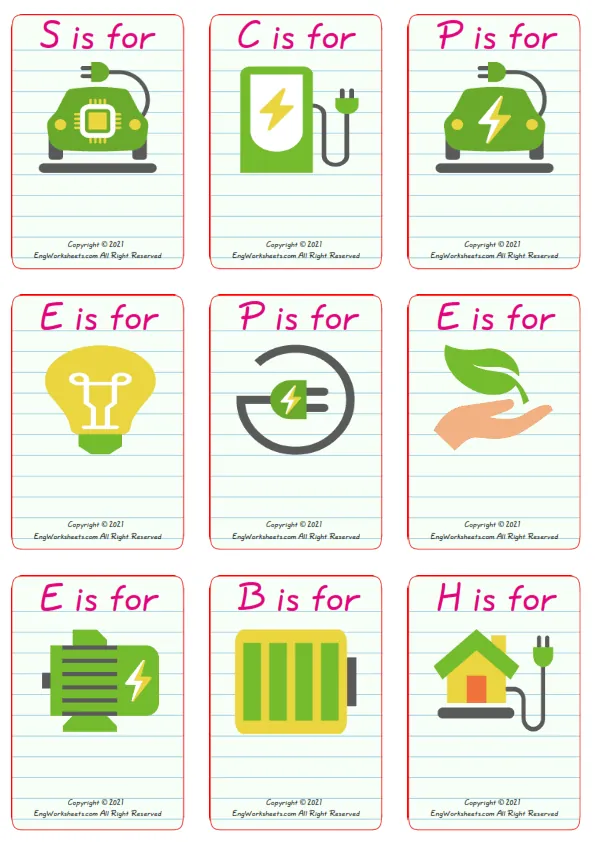 Electric Vehicle Printable English ESL Vocabulary Worksheets ...